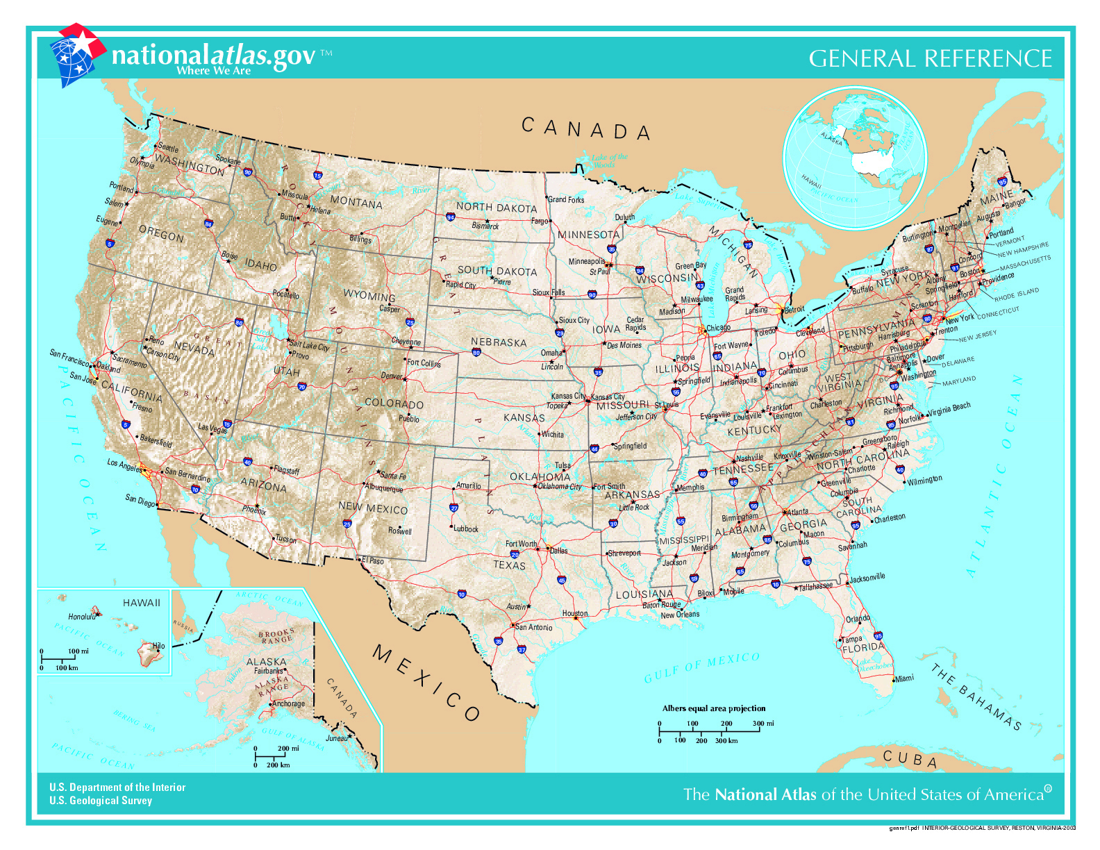 Large General Reference Map Of The USA USA Maps Of The USA Maps